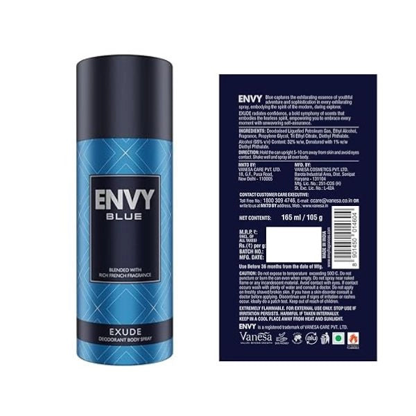 ENVY Blue Exude Deo | Long Lasting Deodorant Spray For Men – Dreamvazaar