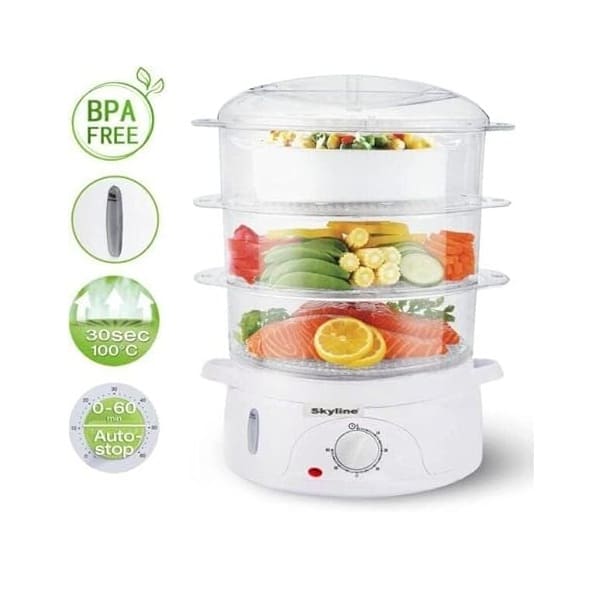 Food Steamer 3 Layer Skyline VT-7063 800-Watt – Dreamvazaar