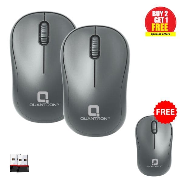 BUY2 GET1 :- Quantron QMU-530 Wireless Mouse | 10M Range, Auto Sleep ...